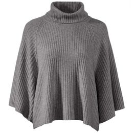 Junghans 1954 Kaschmir-Poncho, 44 - Grau, aus Kaschmir