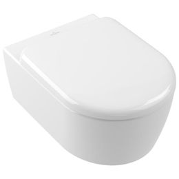 Villeroy & Boch Villeroy und Boch Skyla Combi-Pack 5656CLR1 sp&uuml;lrandlos, TwistFlush, Wand-WC mit WC-Sitz, Wei&szlig; Alpin CeramicPlus