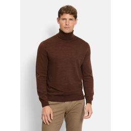 OLYMP Herren Rollkragenpullover "OLYMP Casual Strick, Rollkragen", braun, Gr. XXL, 100% Schurwolle, Pullover