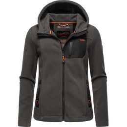 Marikoo Fleecejacke 'Mount Iwaki' Damen Gr&ouml;&szlig;e M anthrazit / orange / schwarz