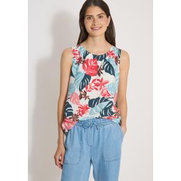 Cecil Damen Blusentop, bunt, Gr. M, gemustert, Stoff, 86% Viskose, 14% Nylon, Blusen, mit Bl&auml;tterprint