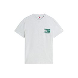 Tommy Jeans T-Shirt Herren Gr&ouml;&szlig;e M hellgrau / petrol