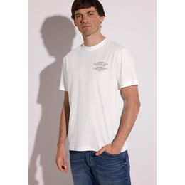Street One MEN Herren T-Shirt, wei&szlig;, Gr. L, unifarben, Web, 100% Baumwolle, Shirts, aus reiner Baumwolle