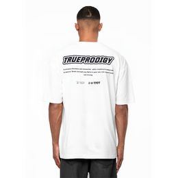 Trueprodigy Herren Oversize-Shirt "Eden Logo Print Oversized Rundhals", wei&szlig;, Gr. S, Obermaterial: 100% Baumwolle CO., Shirts