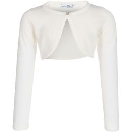 happy girls M&auml;dchen Bolero, beige, festlich, Gr. 128, Glitzermuster, unifarben, Strick, Obermaterial: 70% Baumwolle, 30% Polyester, Strickjacken, im