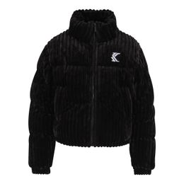 Karl Kani Damen Winterjacke "Karl Kani KK Og Fuzzy Corduroy Short Puffer Jacket", schwarz, Gr. XXS, unifarben, 100% Polyester, Jacken