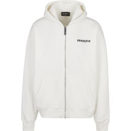 DROPSIZE Herren Sweatjacke "Dropsize SUPER HEAVY OVERSIZE LOGO ZIP HOODIE", wei&szlig;, Gr. XS, 70% Baumwolle, 30% Polyester, Sweatjacken
