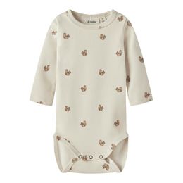 LIL' ATELIER Jungen Langarmbody "NBNLAYO KIM LS SLIM BODY LIL NOOS", Gr. 92, beige, Jersey, Obermaterial: 57% Baumwolle, 38% Lyocell, 5% Elasthan,