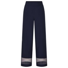 GOLDNER Damen Stoffhose "Weite Hose VERA mit Mesh-Details", blau, Gr. 46, Obermaterial: 95% Polyester PES. 5% Elasthan EL., Hosen, transparenter