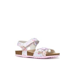 Geox M&auml;dchen Sandale "J ADRIEL GIRL", Gr. 26, rosa, Lederimitat, Basic, Schuhe, Kinderschuh mit Klettverschluss, Gr&ouml;&szlig;enschablone zum Download