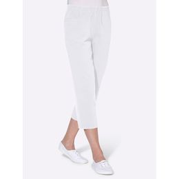 Classic Basics Damen Caprihose, wei&szlig;, Gr. 38, unifarben, 100% Baumwolle, Hosen