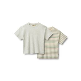 Wheat Jungen T-Shirt "Wheat 2 T-shirt S/S Tommy", beige, Gr. 116, gestreift, 100% Baumwolle, Shirts