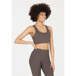 ENDURANCE ATHLECIA ATHLECIA Damen Sport-BH "Gaby", Gr. XS, braun, 75% Polyamid, 25% Elasthan, unifarben, BHs, mit mittelhohem Support und Quick-Dry-Funktion