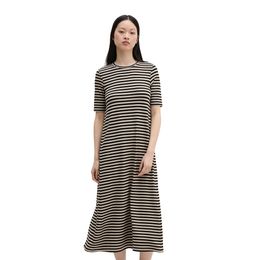 Marc O'Polo MARC O'POLO Damen Jerseykleid, schwarz-wei&szlig;, Gr. M, Jersey, Obermaterial: 96% Modal, 4% Elasthan, Kleider, A-Shape aus TENCEL Modal gestreift