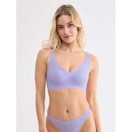 Sloggi Damen B&uuml;gelloser BH "ZERO Feel Bliss", Gr. L, lila, Spitze, Obermaterial: 76% Polyamid, 24% Elasthan, BHs, herausnehmbare atmungsaktive Pads,