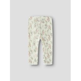 name it M&auml;dchen Leggings "NBFWANG WOOL NEEDLE LEGGING NOOS"snow wei&szlig; aop:flowers and leafs, Gr. 68, bedruckt, Strick, Obermaterial: 100% Wolle,