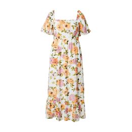 Vila Curve Kleid 'VIFLOLA' Damen Gr&ouml;&szlig;e 48 oliv / orange / rosa / wei&szlig; Sommerkleid