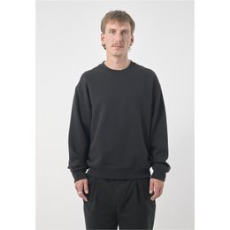 Cleptomanicx Herren Strickpullover "Boxy Crewneck Ligull Boxy Crop", schwarz, Gr. M, bestickt, 100% Baumwolle, Pullover, mit lockerem Schnitt