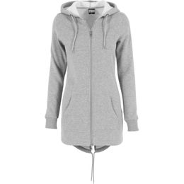 Urban Classics Damen Sweatjacke "Urban Classics Damen Ladies Sweat", grau, Gr. XS, unifarben, 63% Baumwolle, 37% Polyester, Sweatjacken