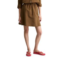 Marc O'Polo Damen Webrock "aus Leinen-Baumwolle-Mix", braun, Gr. XXL, MARC O'POLO DENIM, unifarben, Obermaterial: 56% Leinen, 44% Baumwolle, R&ouml;cke