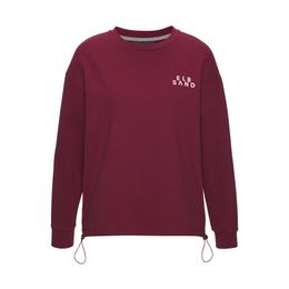 ELBSAND Damen Sweatshirt "Carisa", rot, Gr. XXL, unifarben, Sweatware, Obermaterial: 95% Baumwolle, 5% Elasthan, Sweatshirts, mit verstellbarem