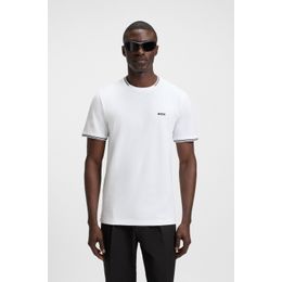 BOSS Green Herren T-Shirt "Taul Stretch-Baumwoll-Pique", wei&szlig;, Gr. 4XL, Single Jersey, Obermaterial: 92% Baumwolle, 8% Elasthan, Shirts, aus softem
