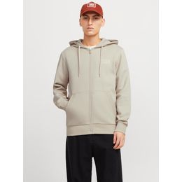 Jack & Jones JACK & JONES Herren Kapuzensweatjacke "JJECORP LOGO SWEAT ZIP HOOD", grau, Gr. XS, unifarben, angeraute Sweatware, Obermaterial: 70% Baumwolle, 30%