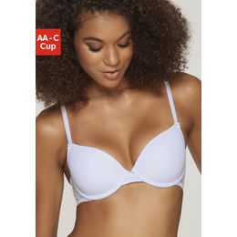 Damen Schalen-BH, NUANCE BY LASCANA, Gr. 75, wei&szlig;, Spitze, Obermaterial: 85% Polyamid, 15% Elasthan, BHs, im R&uuml;cken aus Spitze, Cups aus Microtouch,