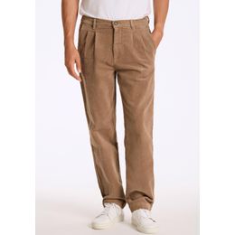 LINDBERGH Herren Cordhose "Cordhose Wide Fit", beige, Gr. XL, unifarben, Obermaterial: 98% Baumwolle, 2% Elasthan, Hosen