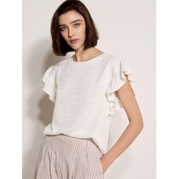 Apricot Damen T-Shirt "Strukturiertes T-Shirt", beige, Gr. 40, uni, Strick, Obermaterial: 70% Polyester PES. 29% Viskose CV. 1% Elasthan EL., Tops