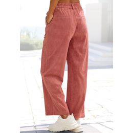 Buffalo Damen Culotte "aus Cord mit weitem Bein", rosa, Gr. 40, unifarben, Cord, Obermaterial: 100% Polyester, Hosen, 7/8 L&auml;nge, l&auml;ssige Sommerhose