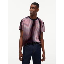Tommy Jeans Herren T-Shirt "REGULAR STRIPE TEE", schwarz, Gr. S, Single Jersey, Obermaterial: 100% Baumwolle, Shirts, Regular fit mit Streifenmuster