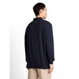 Tom Tailor Herren Langarm-Poloshirt, blau, Gr. XXL, unifarben, Piqu&eacute;, Obermaterial: 60% Baumwolle, 40% Polyester, Shirts, mit Polokragen und