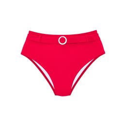 s.Oliver Damen Highwaist-Bikini-Hose "Beverly", rot, Gr. 44, unifarben, Recycling-Polyamid, Badehosen, mit breitem Zierg&uuml;rtel