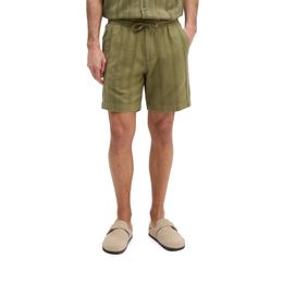Marc O'Polo MARC O'POLO Herren Shorts "mit Jacquard-Struktur-Mix", gr&uuml;n, Gr. 33, unifarben, Obermaterial: 100% Baumwolle, Hosen