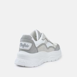 Buffalo Damen Plateausneaker "SPRINT", Gr. 41, wei&szlig;, Lederimitat, Nubuklederimitat, Basic, Schuhe, Schn&uuml;rschuh, Halbschuh, Freizeitsneaker mit