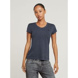 G-Star Raw G-STAR Damen T-Shirt "Overdyed Eyben Slim V T-Shirt 2.0", blau, Gr. S, Obermaterial: 100% Baumwolle, Shirts