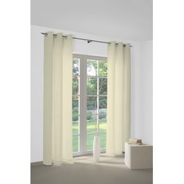 Vorhang WIRTH, B:127cm H:145cm, beige, Baumwolle, Wohnzimmer, Gardinen, "WIRTHNatur", 1-lagig