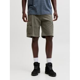 Jack & Jones JACK & JONES Herren Cargoshorts "JPSTCOLE HUDSON BELTED CARGO SHORTS MID", beige, Gr. XS, unifarben, Web, Obermaterial: 100% Baumwolle, Hosen