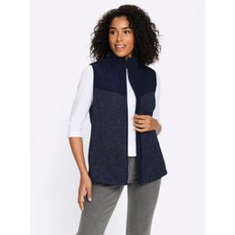 Classic Basics Damen Kurzwestemarine, meliert, Gr. 52, meliert, unifarben, 100% Polyester, Einsatz:100% Polyester, Wattierung:100% Polyester, Westen
