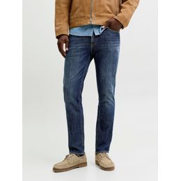 Jack & Jones JACK & JONES Herren Regular-fit-Jeans "JJICLARK im Used-Look, Stretchkomfort und niedrige Leibh&ouml;he", blau, Gr. 30, Abriebeffekte, Denim/Jeans,