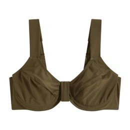 bonprix Damen B&uuml;gel-Bikini-Topdunkeloliv, Basic, Gr. 100, Obermaterial: 80% Polyamid, 20% Elasthan. Futter: 100% Polyester. Netzfutter: 85% Polyamid,