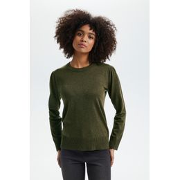 Saint Tropez Damen Rundhalspullover "MilaSZ", gr&uuml;n, Gr. XS, meliert, Strick, Obermaterial: 80% Viskose, 20% Polyamid, Pullover, Viskosemischung,