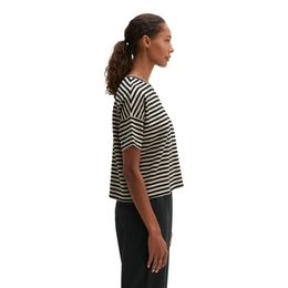 Marc O'Polo MARC O'POLO Damen T-Shirt "aus TENCEL Modal"light braun, Basic, Gr. XXS, gestreift, Obermaterial: 96% Modal, 4% Elasthan, Shirts