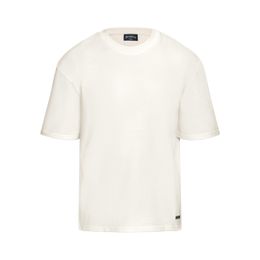 DROPSIZE Herren T-Shirt "Dropsize Herren Heavy Oversize Metal Patch Basic T-Shirt", wei&szlig;, Gr. S, bedruckt, 100% Baumwolle, Shirts