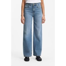 BOSS Orange Damen Weite Jeans "MARLENE HR 12.0 Premium Damenmode", blau, Gr. 28, Denim/Jeans, Obermaterial: 91% Baumwolle, 9% Hanf, Jeans, mit hohem