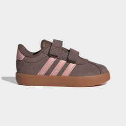 M&auml;dchen Sneaker "VL COURT 3.0", adidas Sportswear, Gr. 23earth strata, semi frozen turbo, amber gum, Leder, Synthetik, Schuhe, inspiriert vom Design