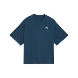 Puma Kinder T-Shirt "Essentials Oversized T-Shirt Jungen", blau, Gr. 176, clean, Obermaterial: 100% Baumwolle. Rippe: 20% Polyester, 80% Baumwolle,