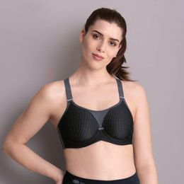 Anita active Damen Sport-BH "performance wireX", Gr. 75, schwarz, Stoff, Obermaterial: 55% Polyamid, 23% Polyester, 22% Elasthan, Mesh, clean, matt,