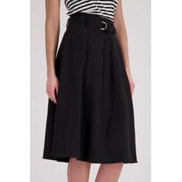 monari Damen Faltenrock, schwarz, Gr. 44, unifarben, Web, Obermaterial: 90% Viskose, 10% Polyamid, R&ouml;cke, Regular fit mit Faltenwurf
